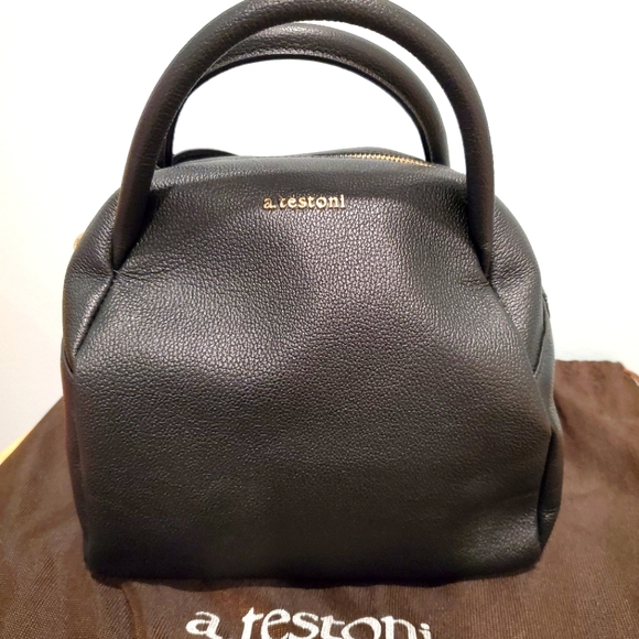 A.testoni | Bags | Authentic Almost New Atestoni Leather Box Satchel ...